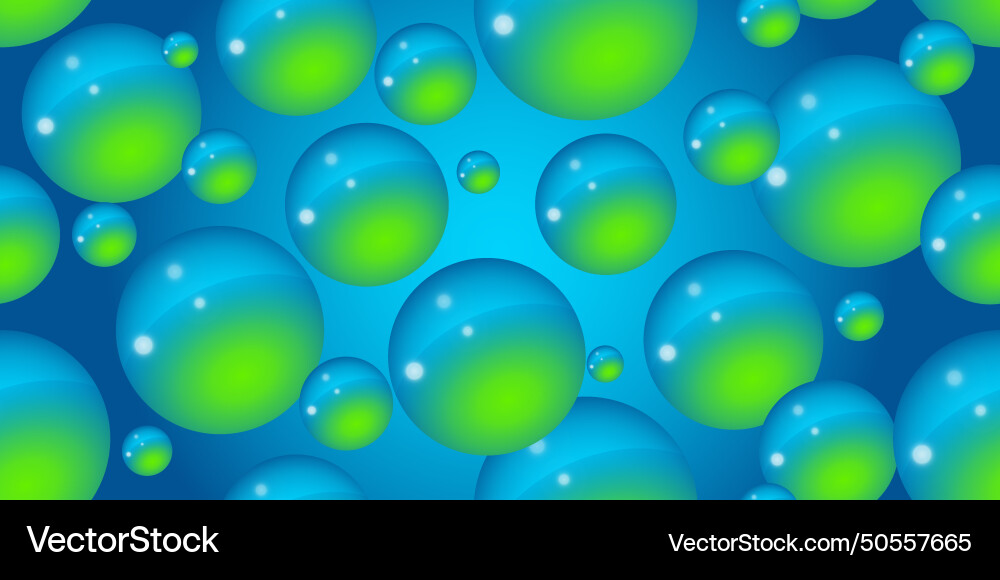 Blue and green neon bubbles on a background Vector Image