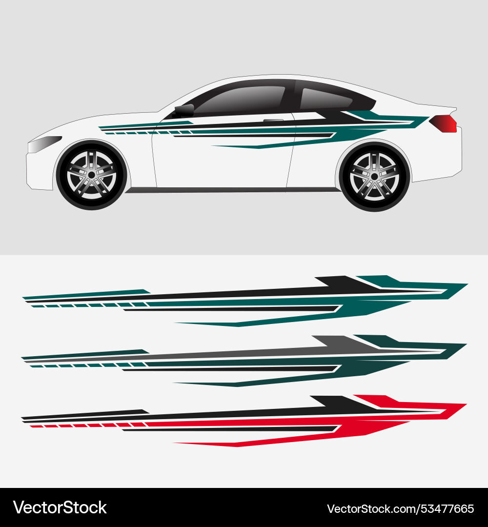 Car body wrapping sticker design Royalty Free Vector Image