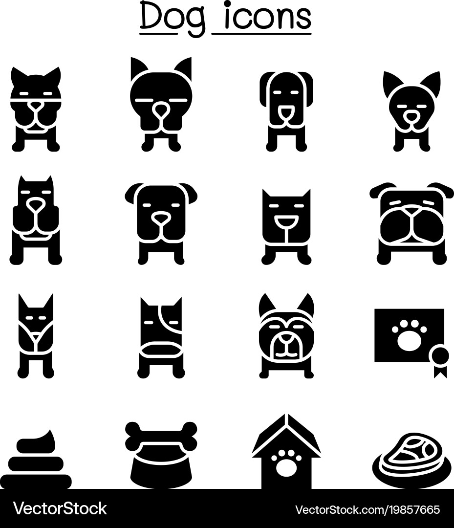 Dog icon set Royalty Free Vector Image - VectorStock
