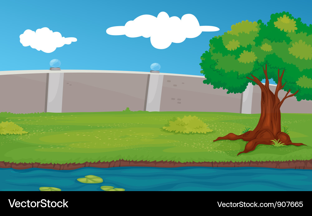 Empty park scene Royalty Free Vector Image - VectorStock