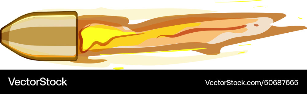 Fire bullet flying cartoon Royalty Free Vector Image