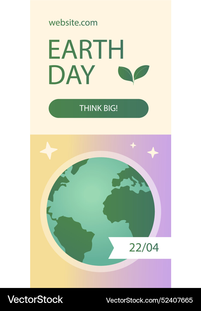 Gradient earth day vertical banners set Royalty Free Vector