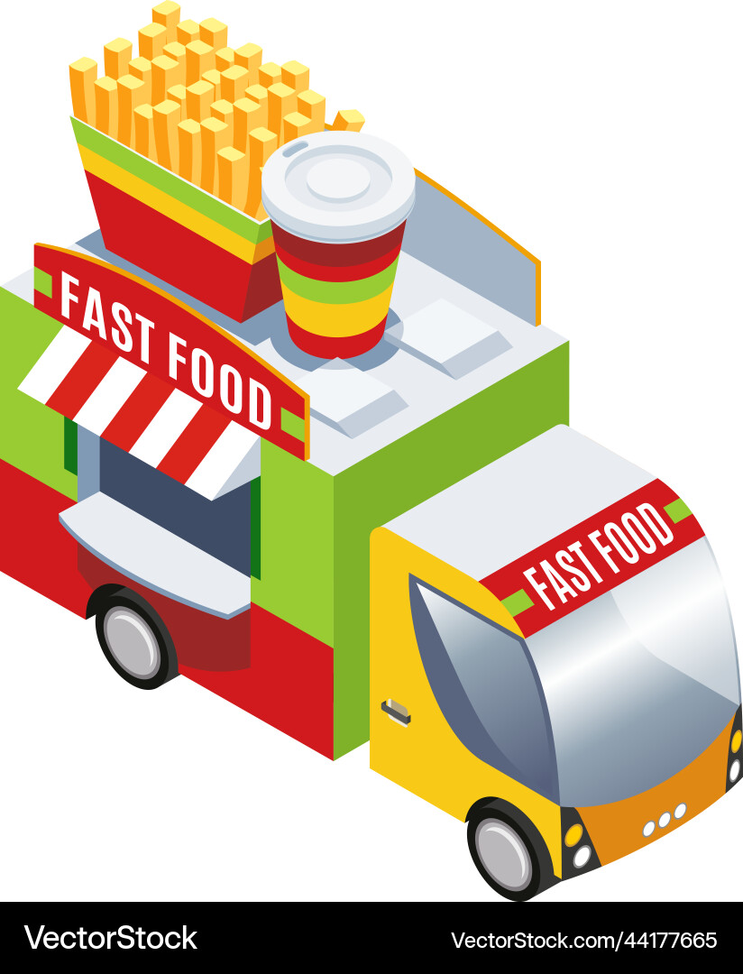 Isometric food truck Royalty Free Vector Image