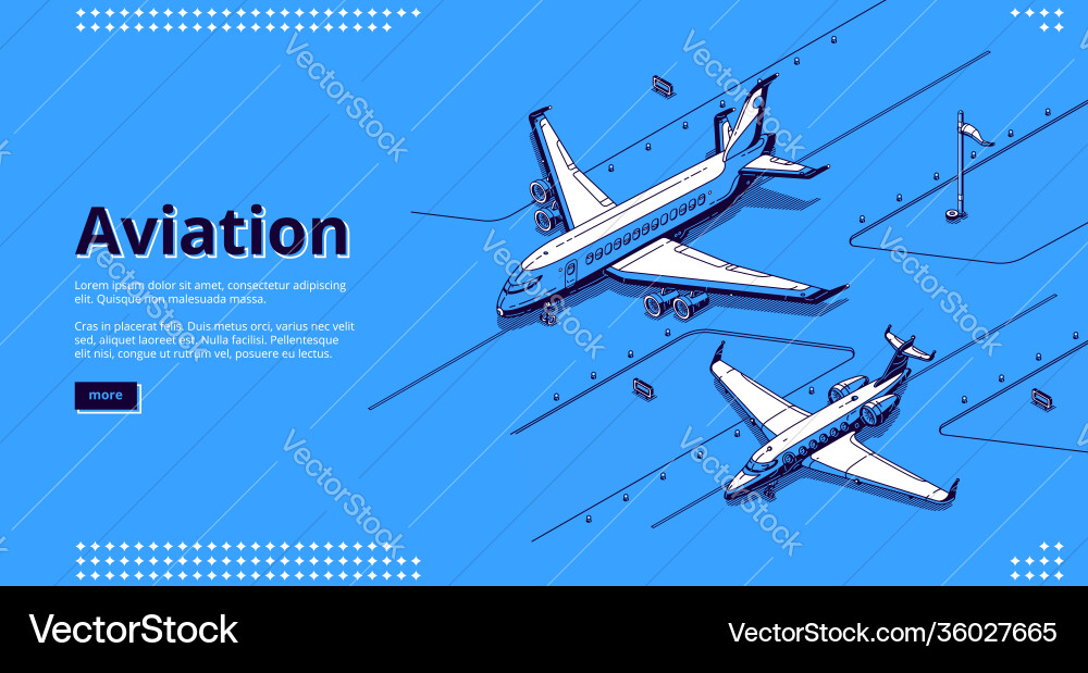 Modern Airport Aviation Banner Royalty Free Vector Image