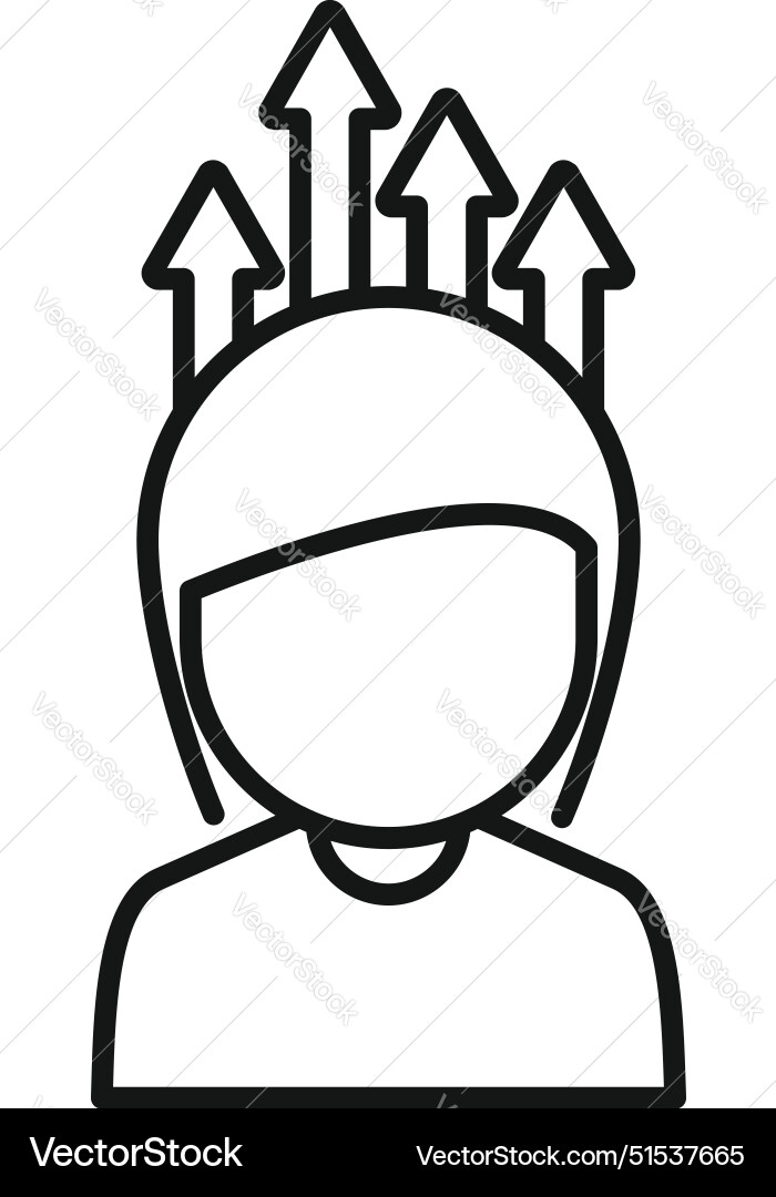 Personal growth concept icon with arrows and human