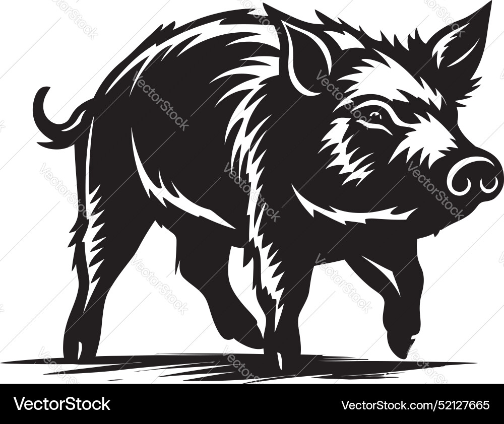 Primal power boar logo ferocious fury iconic Vector Image