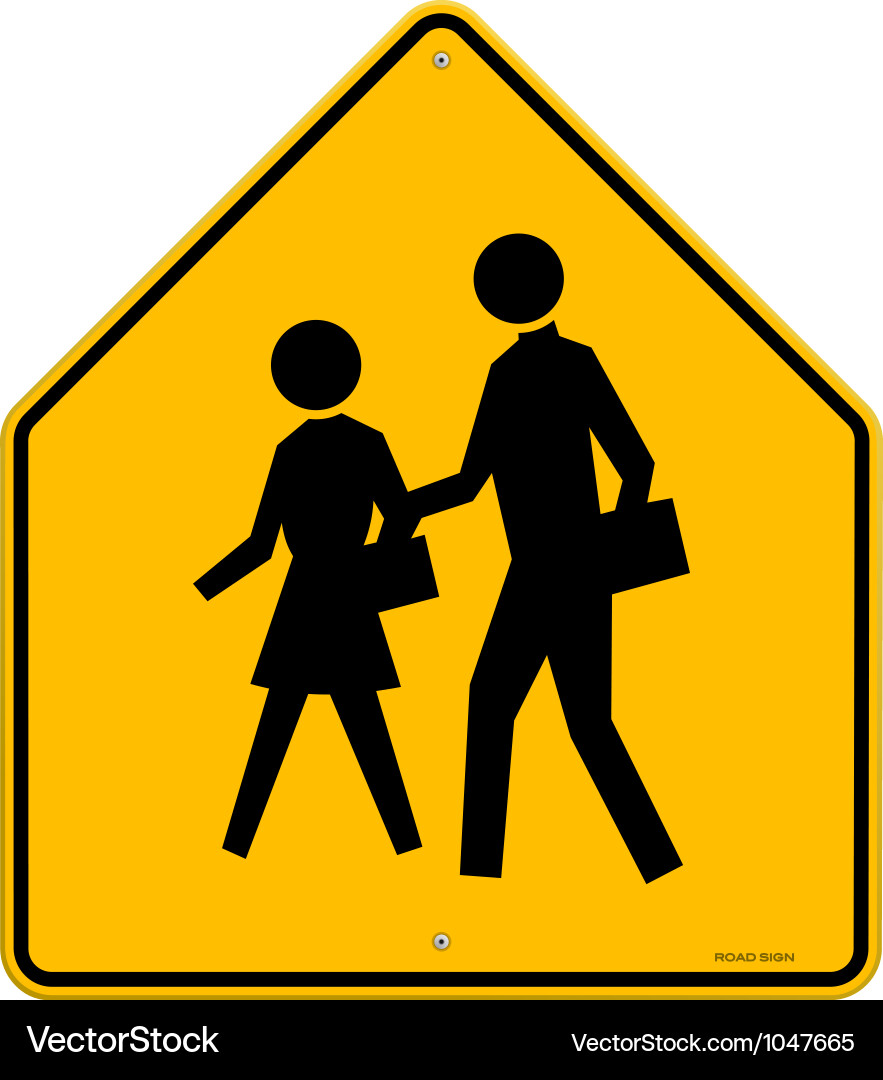 School warning sign Royalty Free Vector Image - VectorStock
