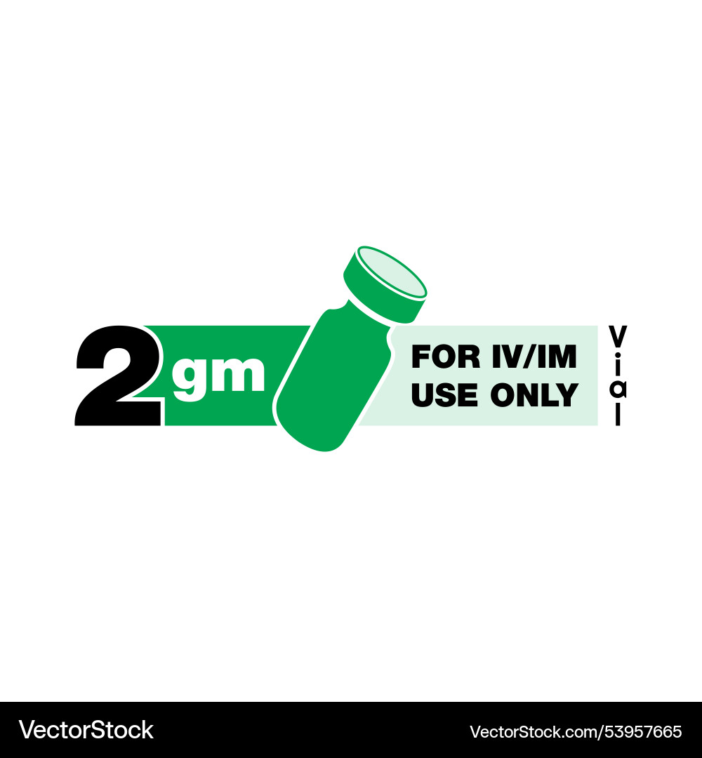 Vial icon injectable logo for iv or im Royalty Free Vector