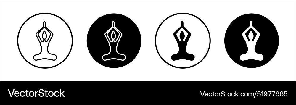 Yoga flat line icon set thin Royalty Free Vector Image