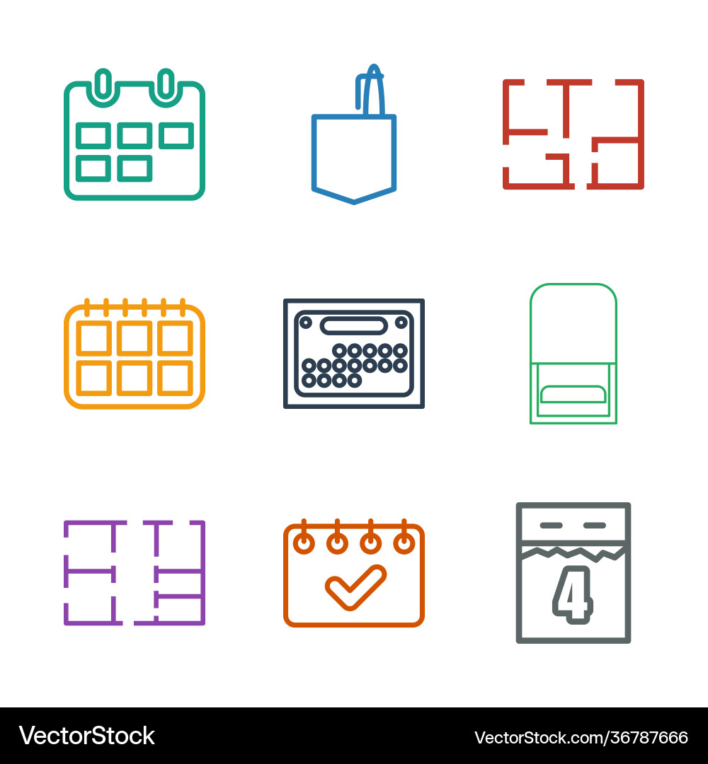 9 plan icons Royalty Free Vector Image - VectorStock