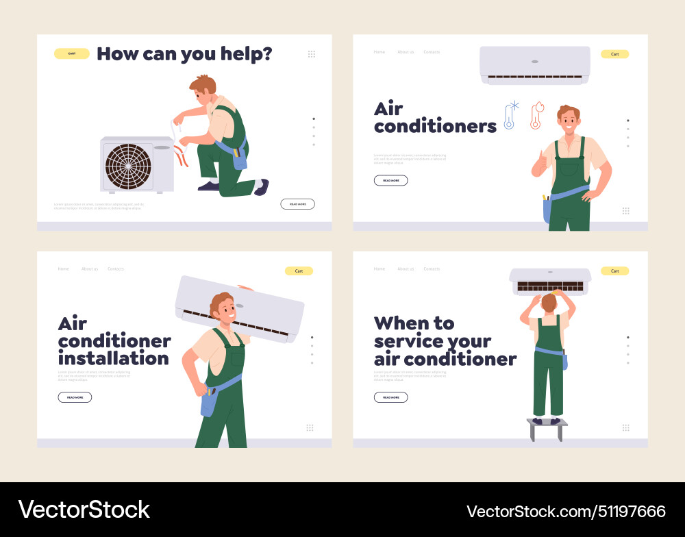 Ac air conditioner installation servicing Vector Image