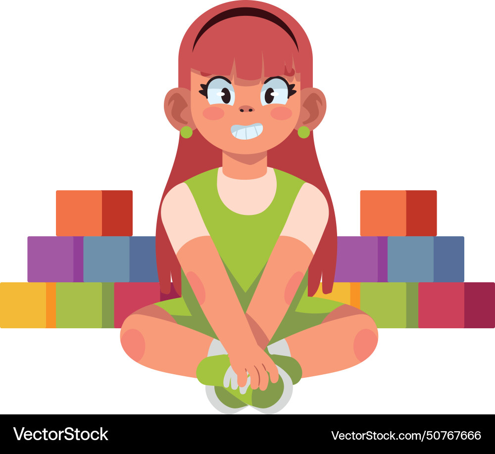Autism girl cartoon Royalty Free Vector Image - VectorStock