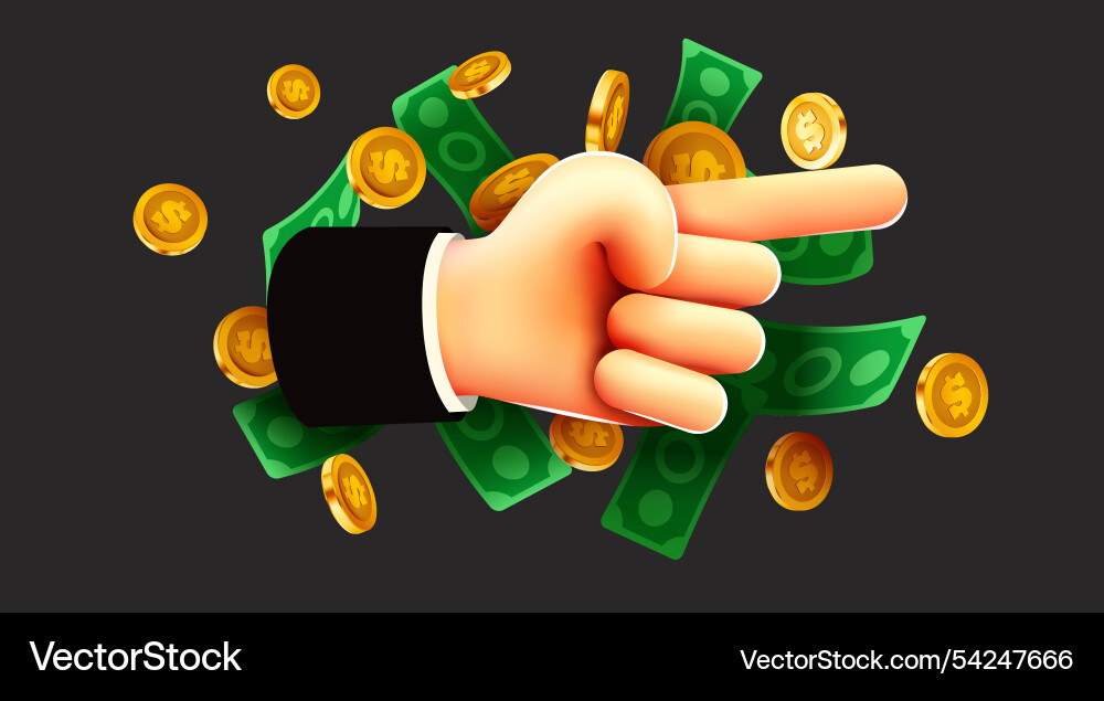 Businessman hand pointing direction cartoon 3d Vector Image