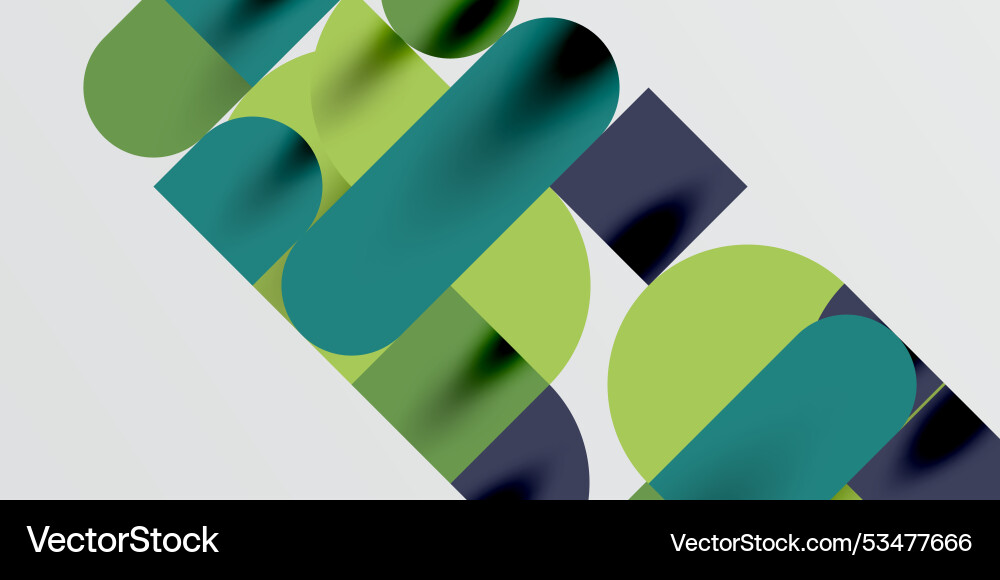 Circles semi squares and round shapes Royalty Free Vector