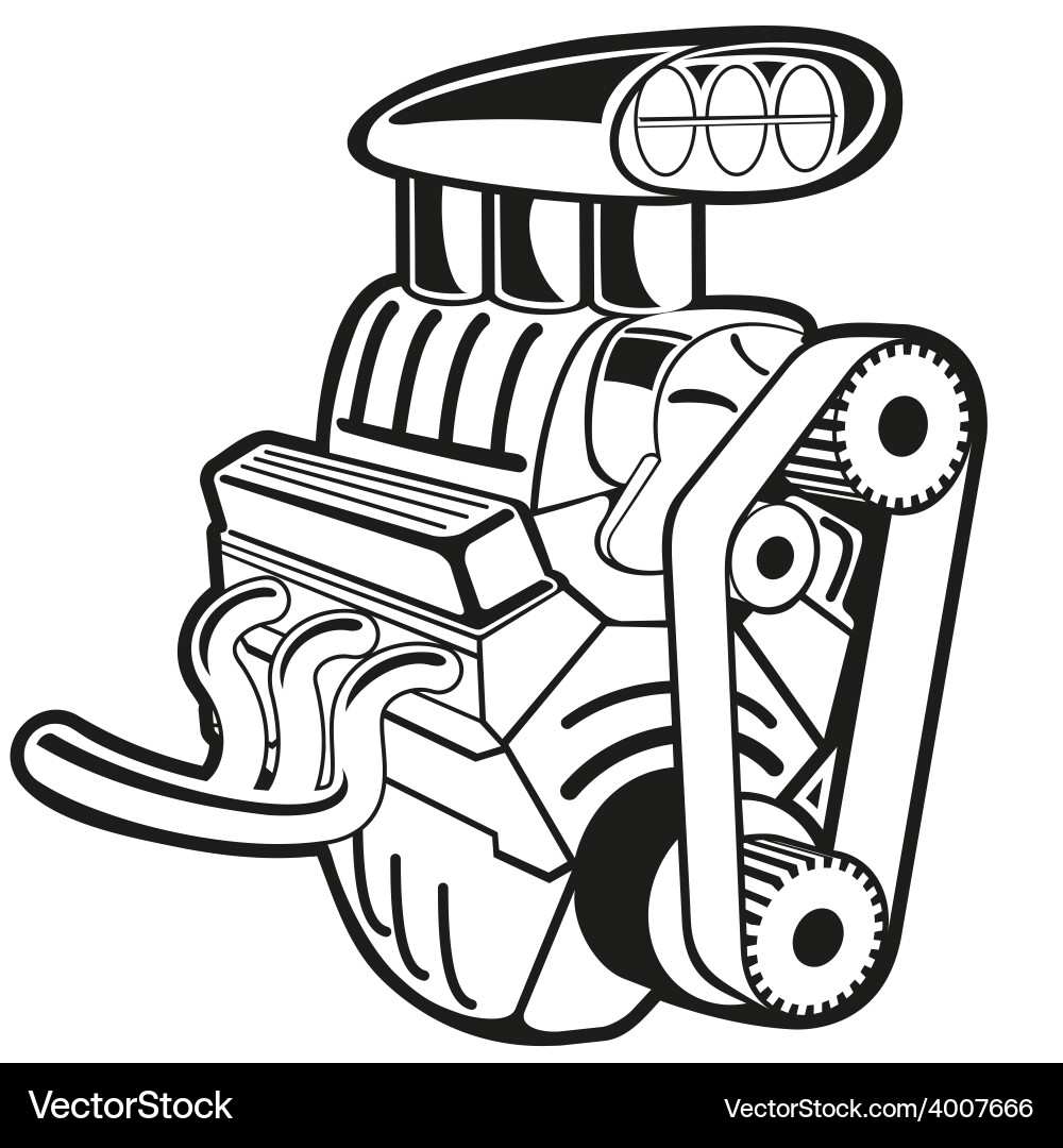 Classic Engine Artwork Royalty Free Vector Image