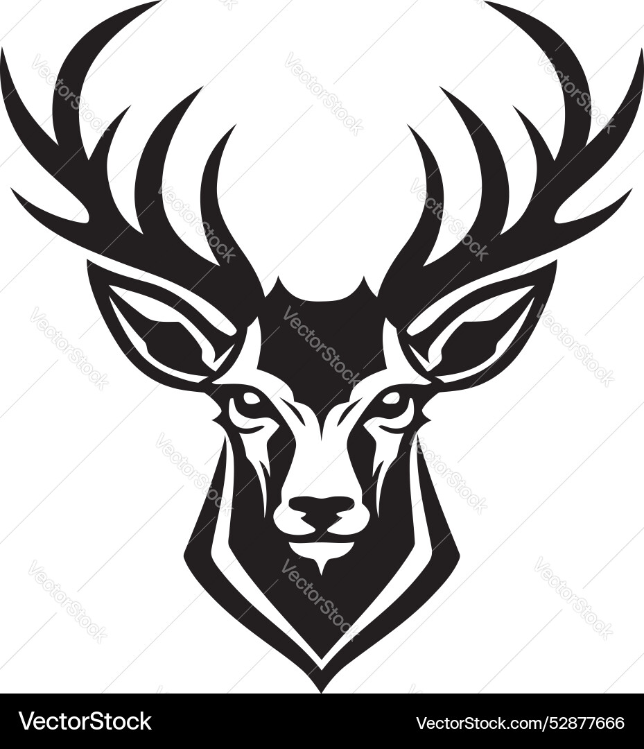 Deer logo in monochrome a timeless tribute Vector Image