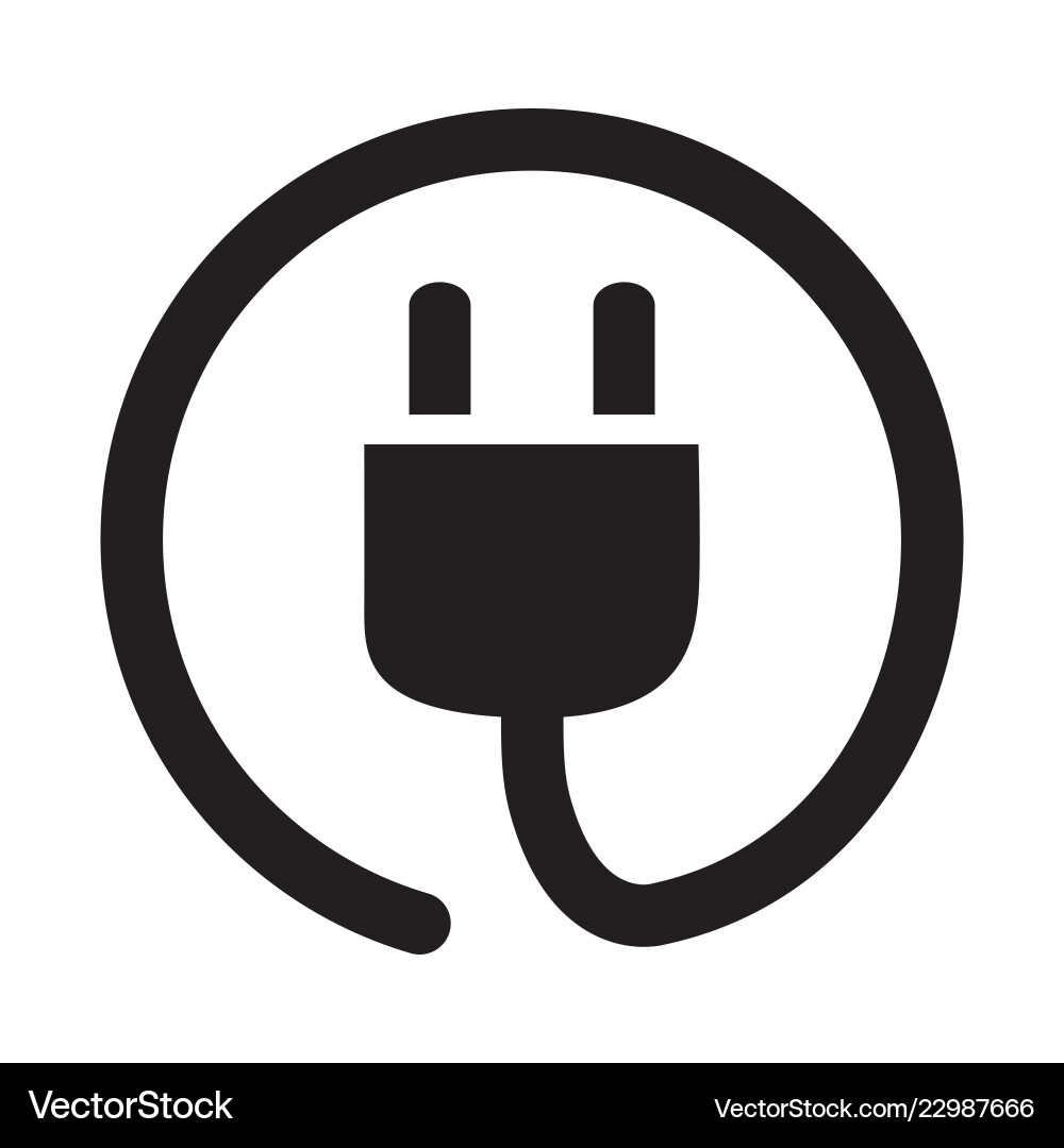 Electric plug socket icon simple flat concept Vector Image