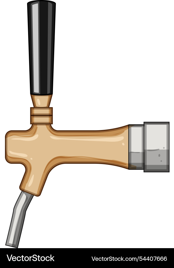 Foam beer tap cartoon Royalty Free Vector Image