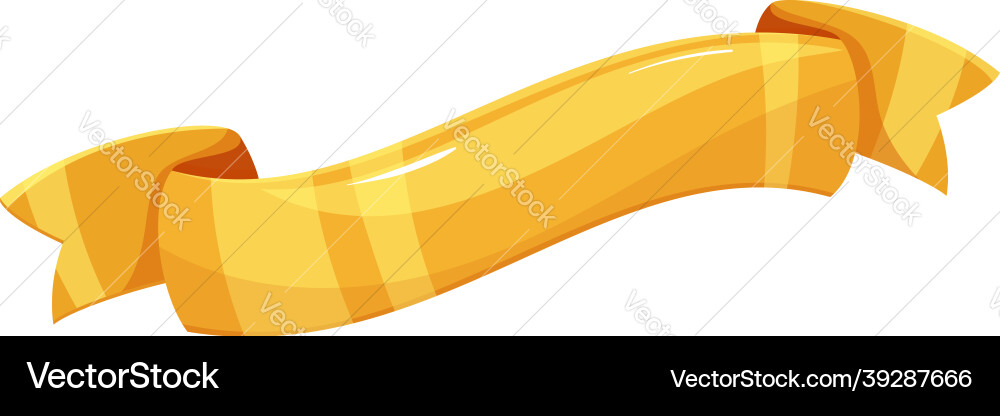 Gold ribbon on white background Royalty Free Vector Image