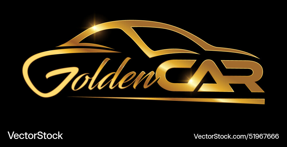Golden car logo design concept – Royalty-Free Vector | VectorStock