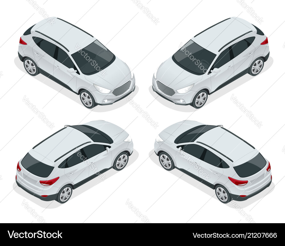 Isometric car template on white background Vector Image