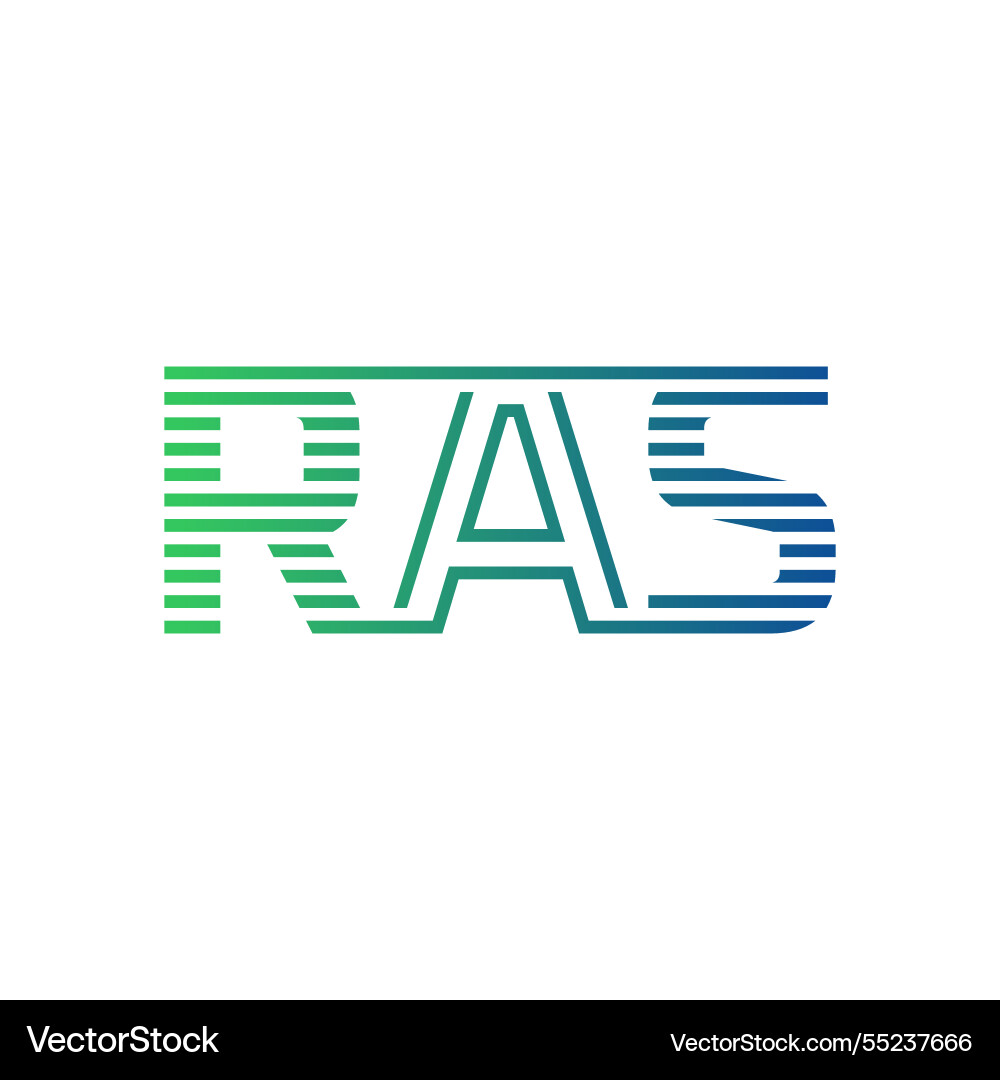 Modern ras logo design letter minimalist Vector Image