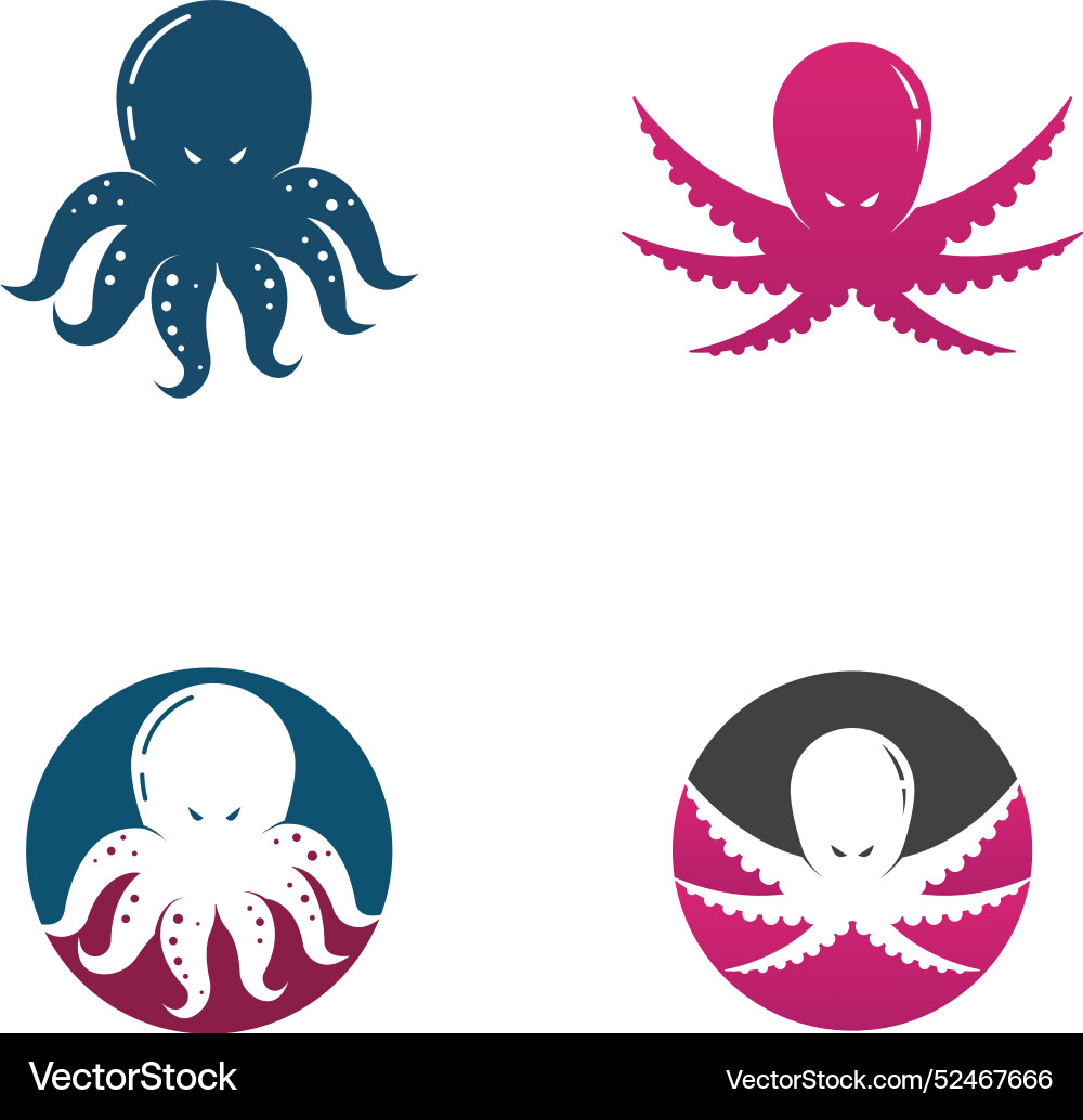 Octopus logo Royalty Free Vector Image - VectorStock