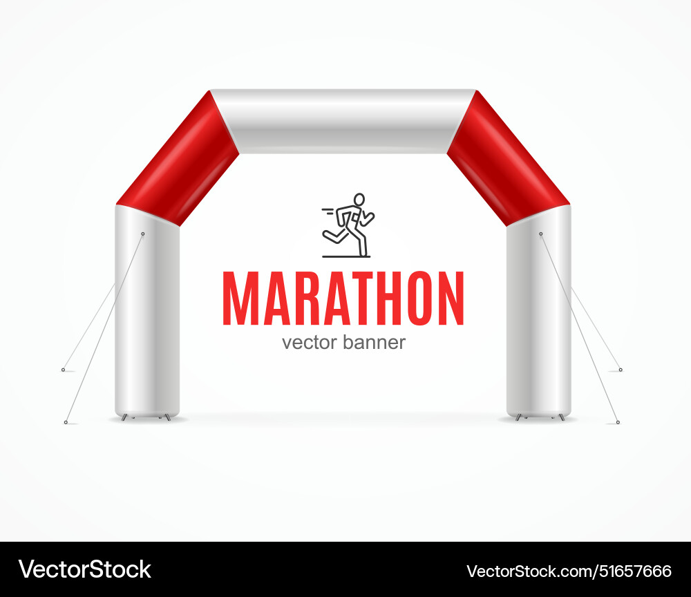 Realistic detailed 3d marathon racing ads banner Vector Image
