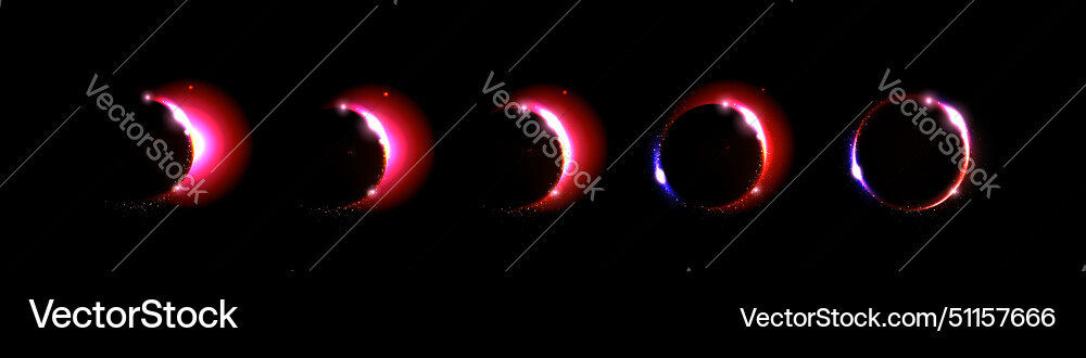 Solar or moon eclipse sprite sheet Royalty Free Vector Image