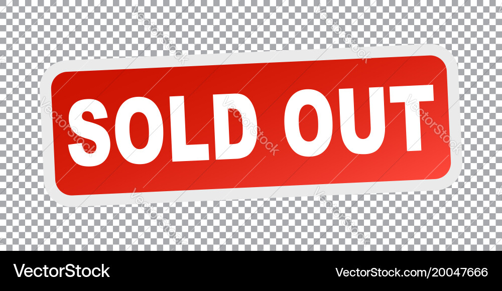 Sold out red flat Royalty Free Vector Image - VectorStock