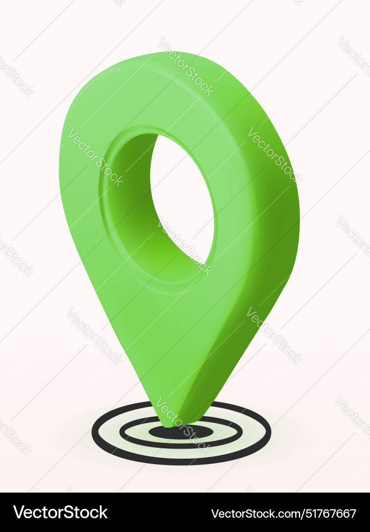 3d location symbol pin icon sign or navigation Vector Image