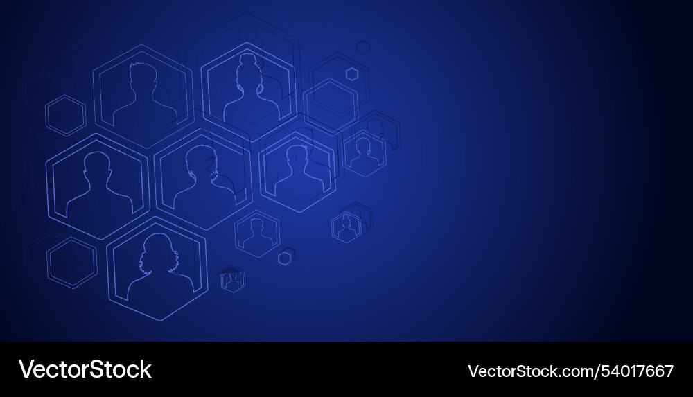 Blue background people social network Royalty Free Vector