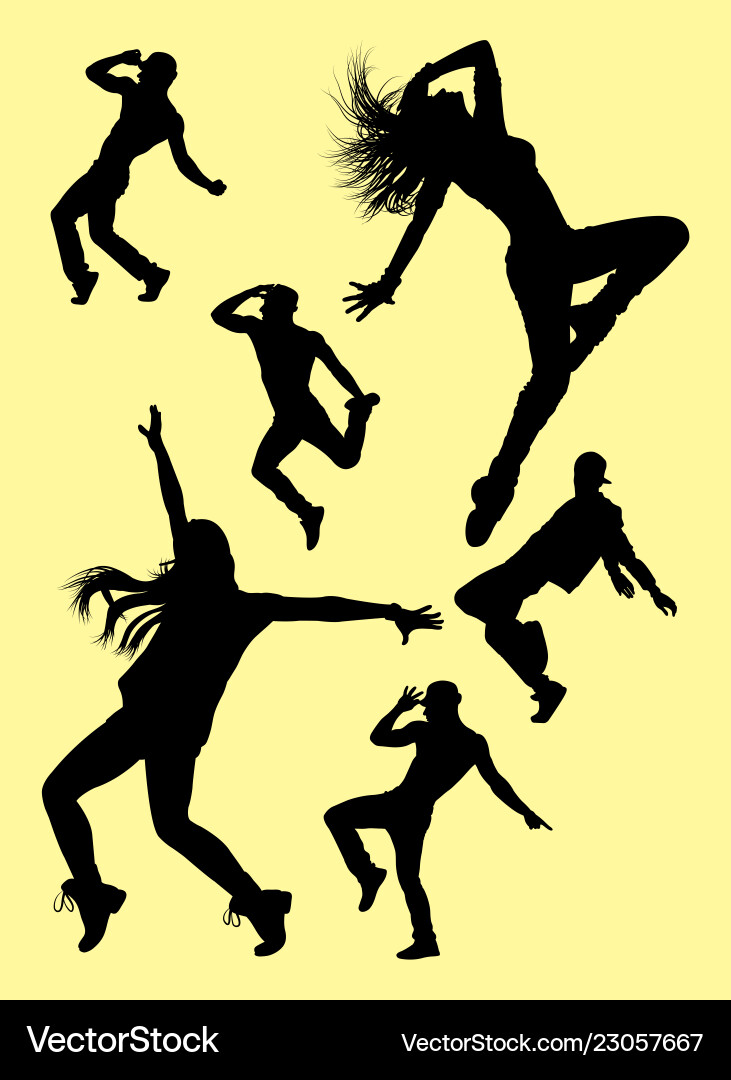 Dance silhouette set Royalty Free Vector Image