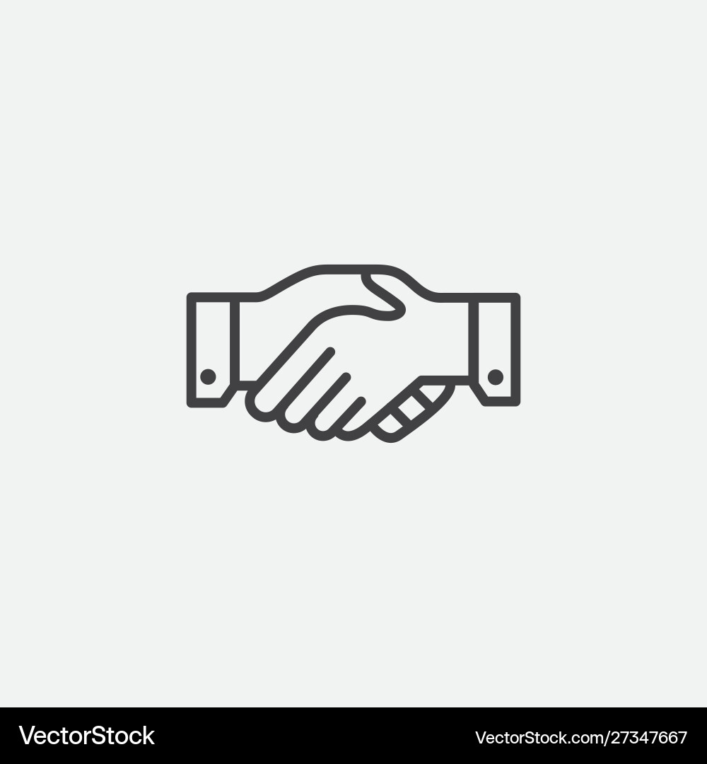 Hand shake linear icon Royalty Free Vector Image
