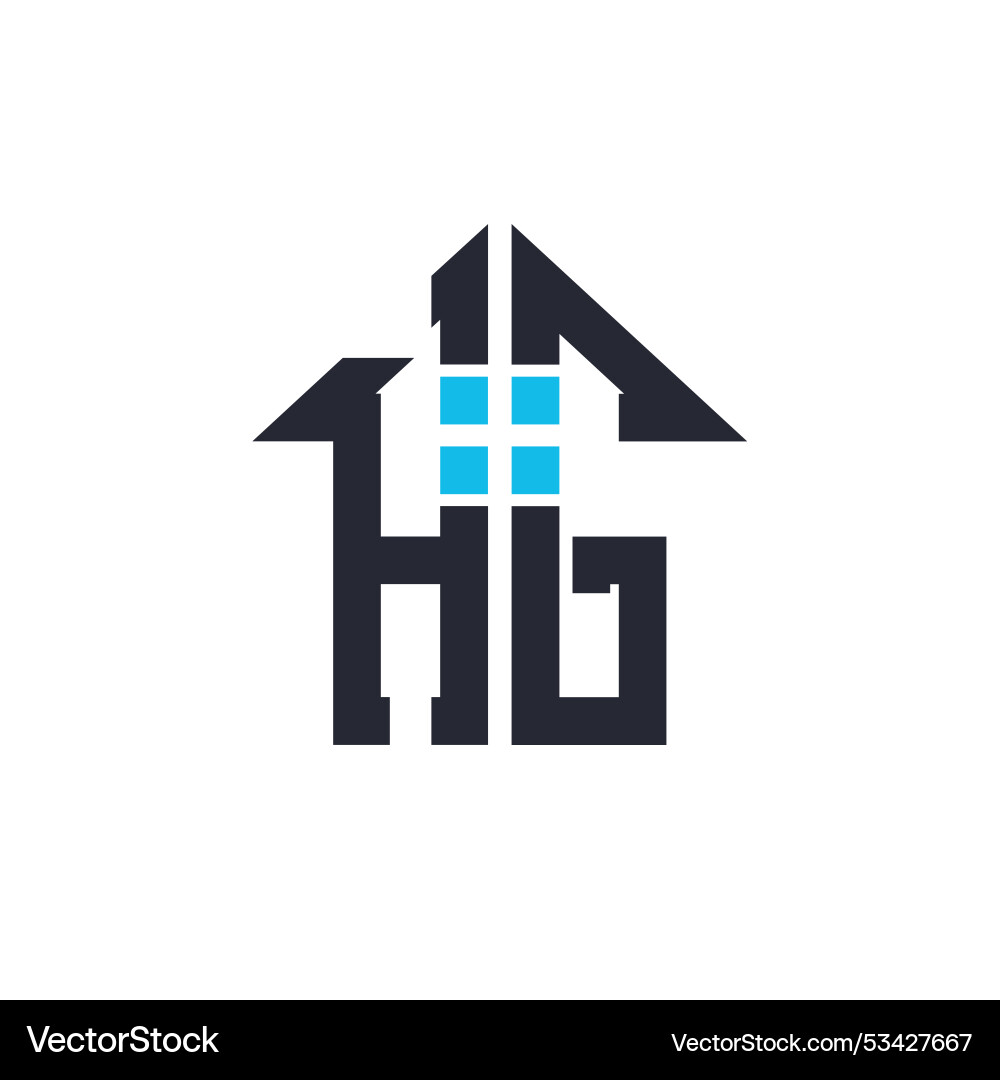 Initials hg house logo design creative letter Vector Image