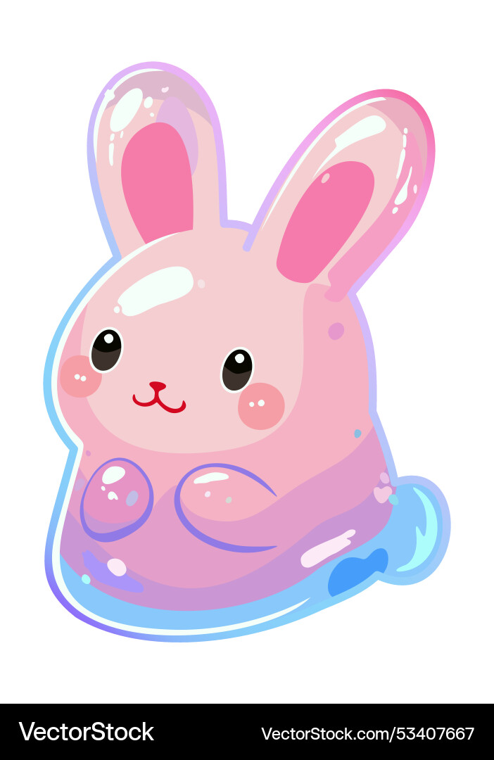 Jelly candy colorful gummy rabbit hare Royalty Free Vector