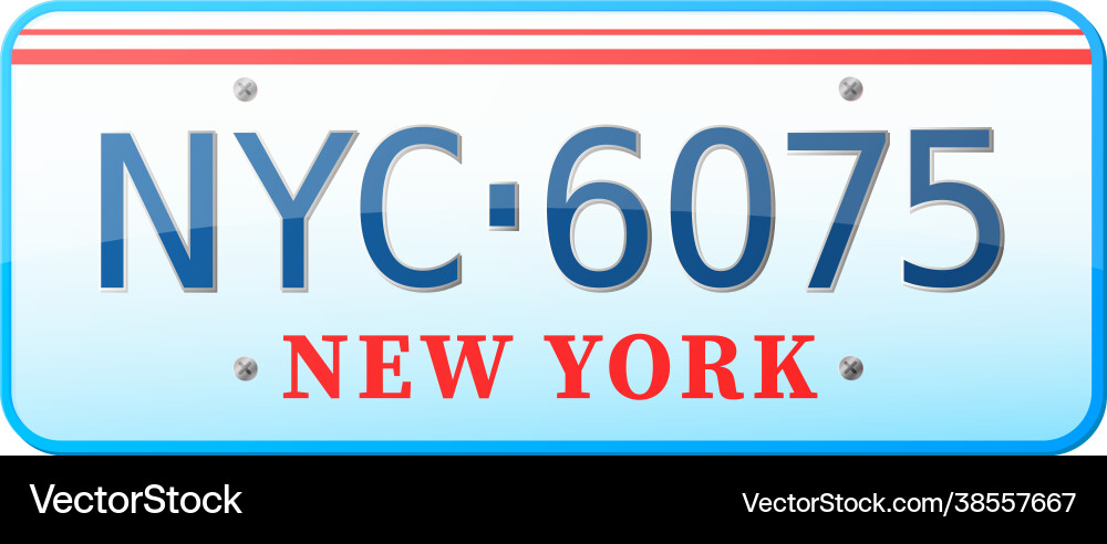 Realistic car plate Royalty Free Vector Image - VectorStock