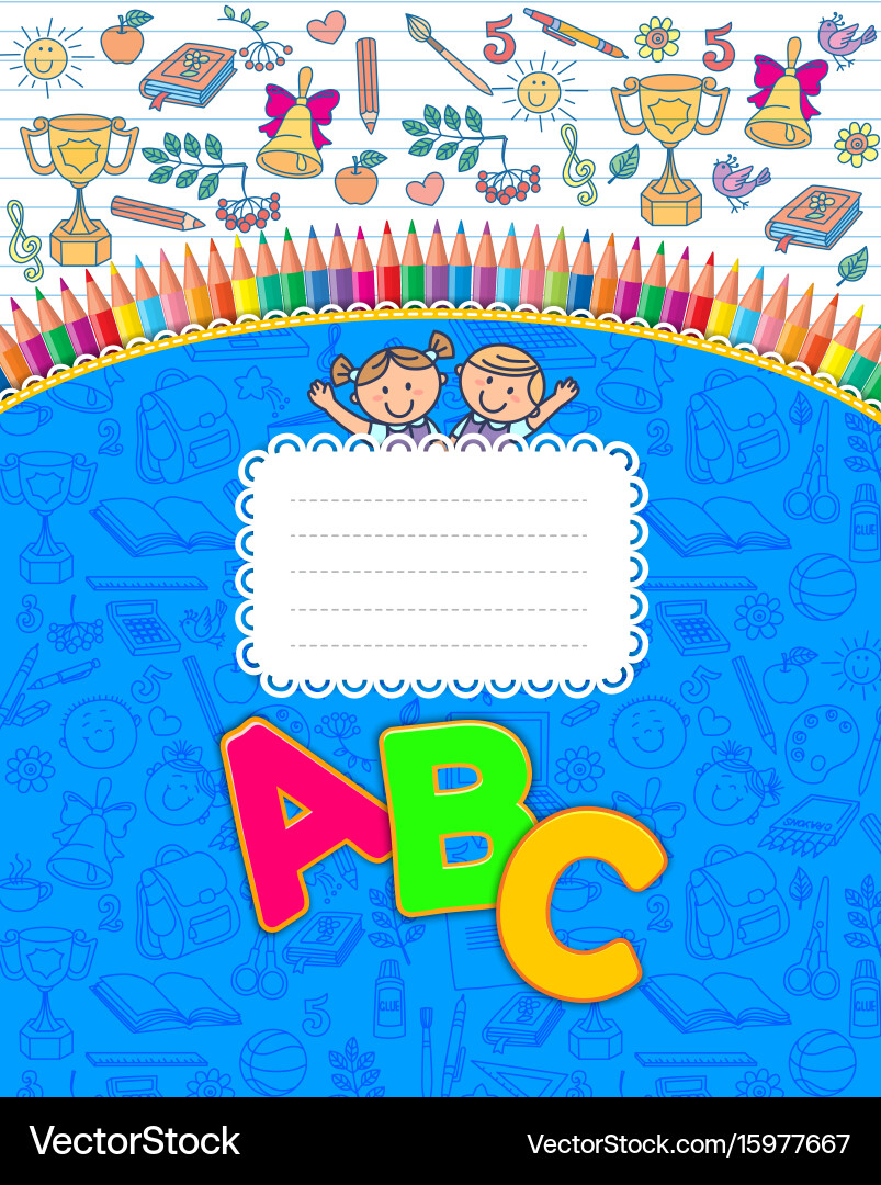 School blue notebook striped Royalty Free Vector Image