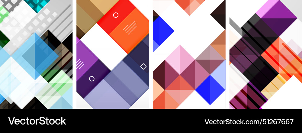 Square abstract poster set Royalty Free Vector Image