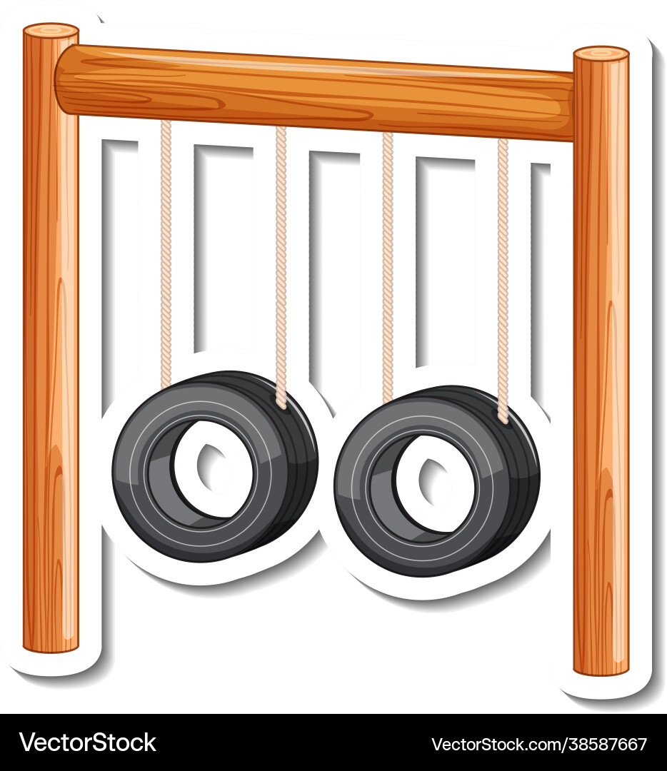 Sticker template with swing for playground Vector Image