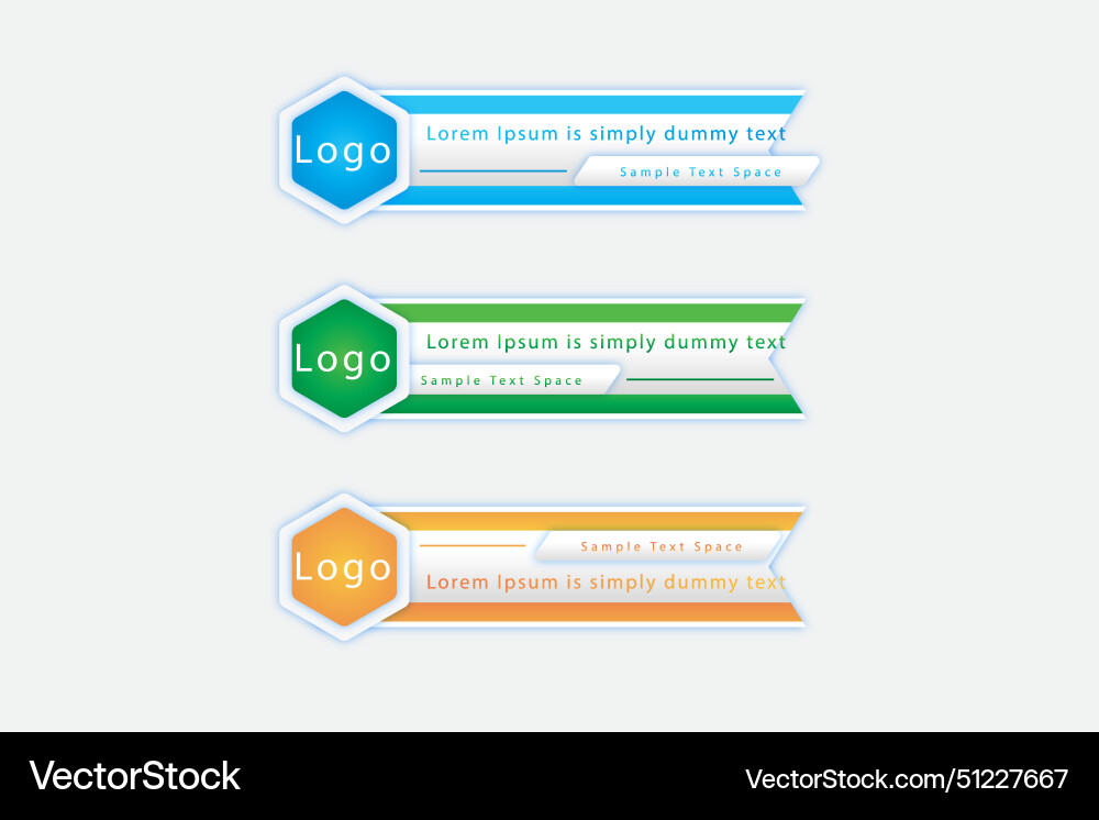 Stylish lower third banner template Royalty Free Vector