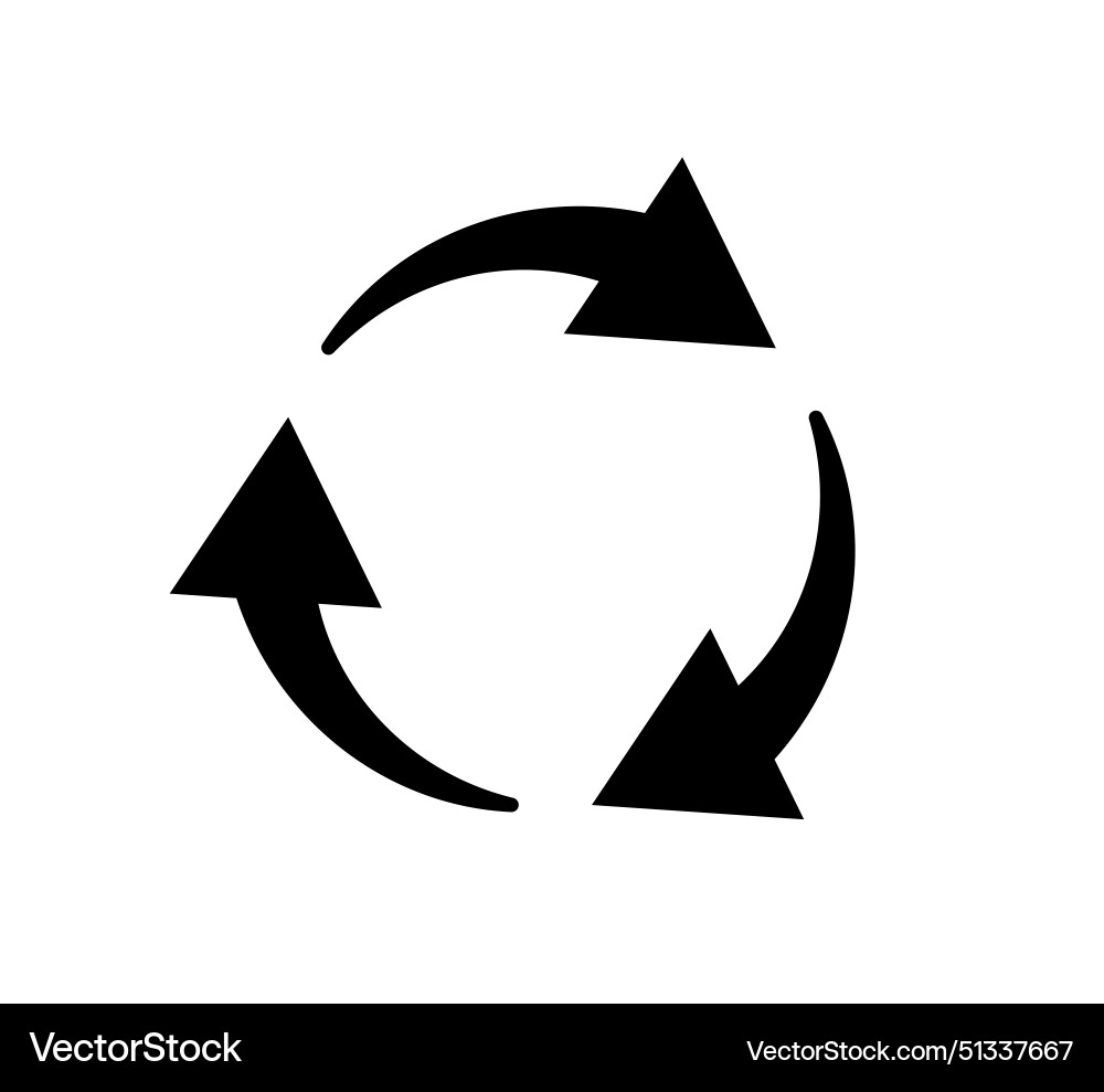 Three circle arrow icon round reload restart Vector Image