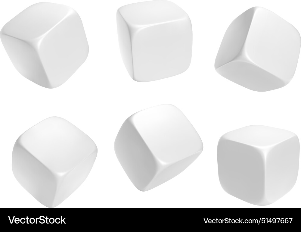 White realistic 3d cube Royalty Free Vector Image