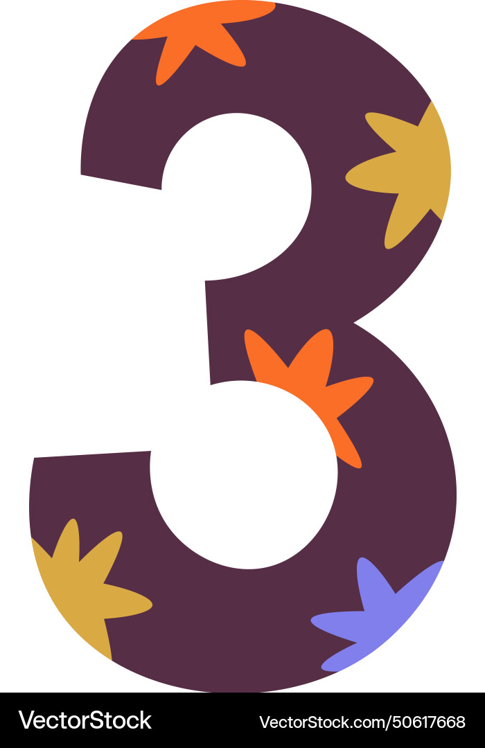 3 digit childish alphabet Royalty Free Vector Image