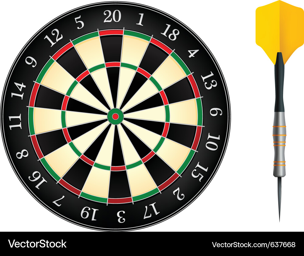 Darts board Royalty Free Vector Image - VectorStock