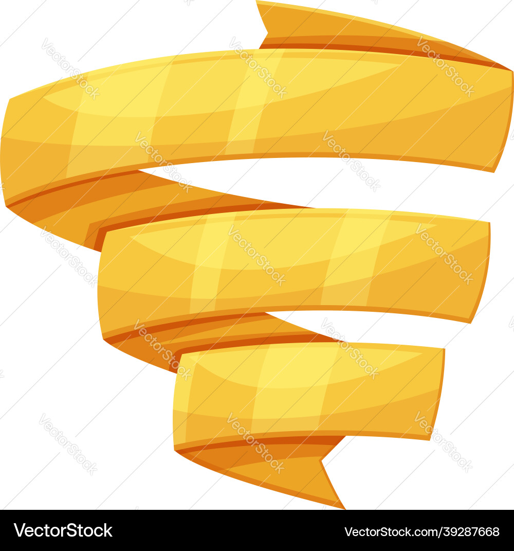 Gold ribbon on white background Royalty Free Vector Image