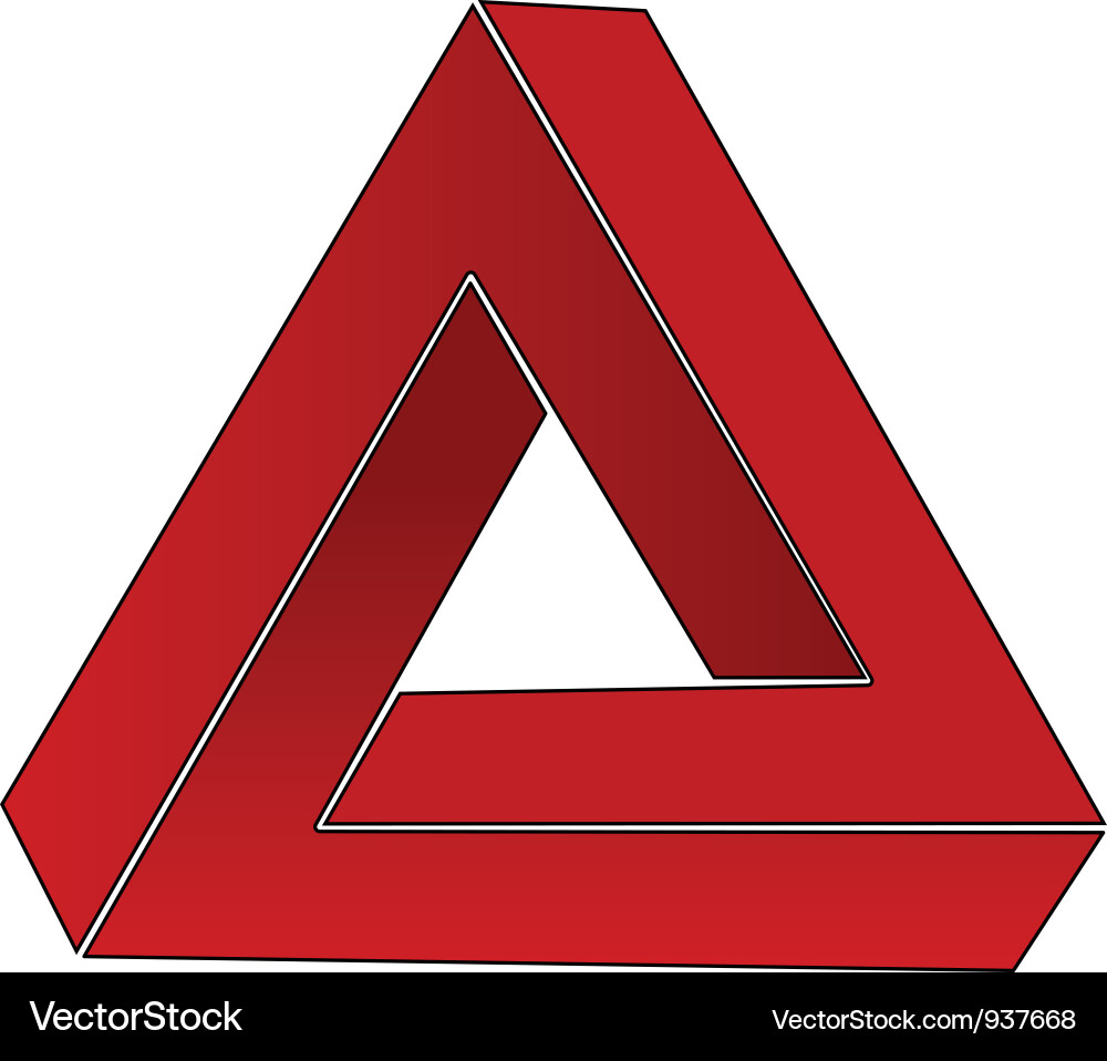 Impossible triangle Royalty Free Vector Image - VectorStock