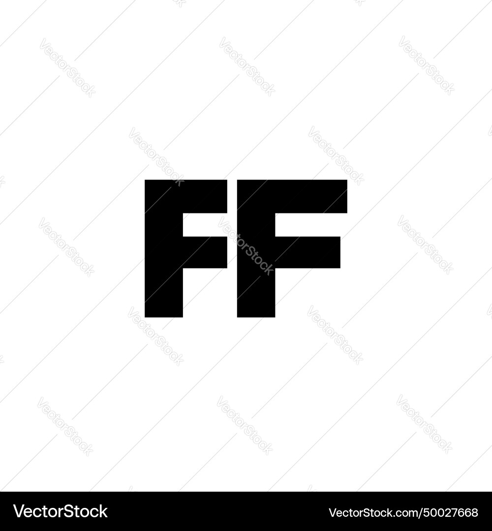 Letter f and ff logo design template minimal Vector Image
