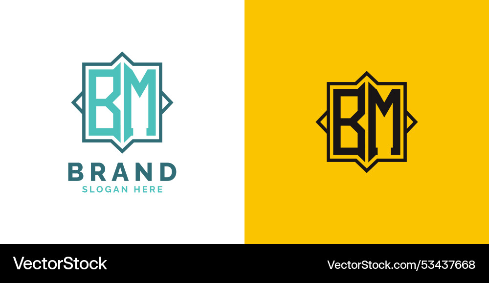 Modern bm monogram logo design initial letter bm Vector Image