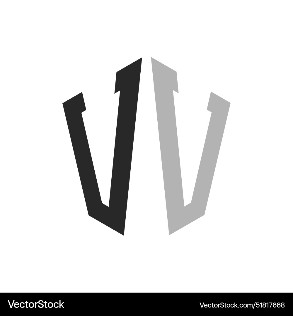 Modern unique hexagon letter vv logo design Vector Image